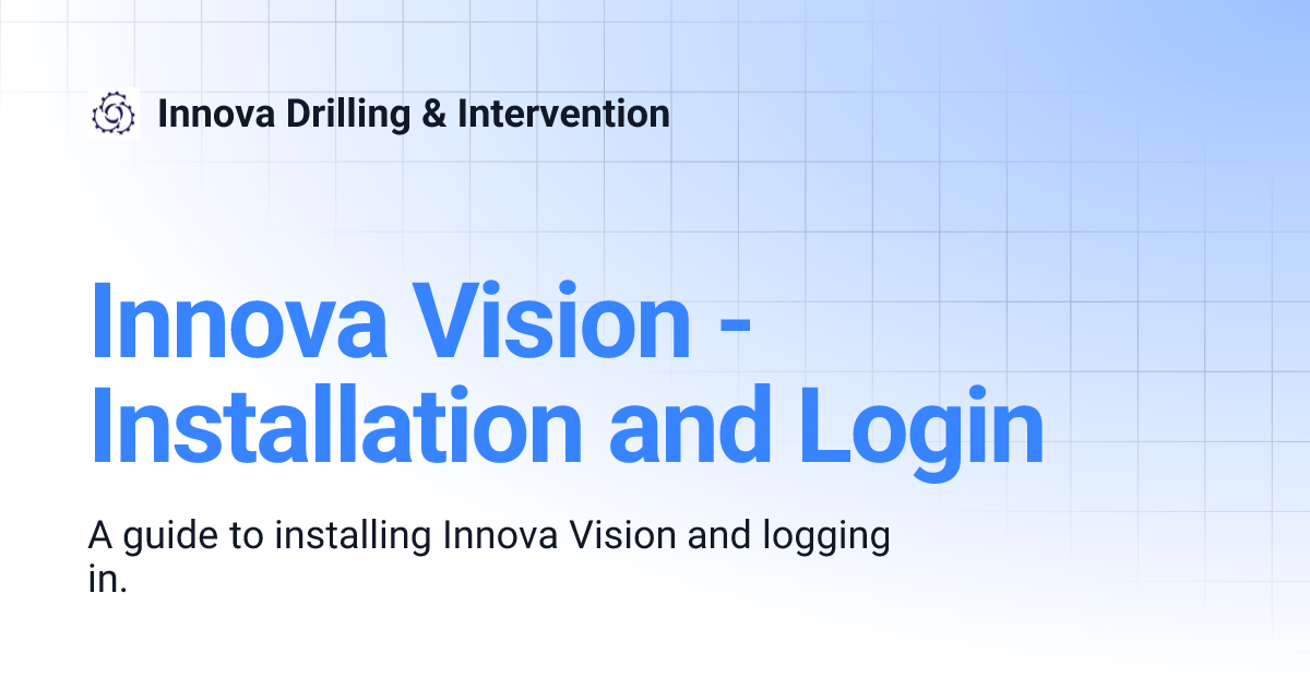 Innova App - Installation and Login | Innova Drilling & Intervention