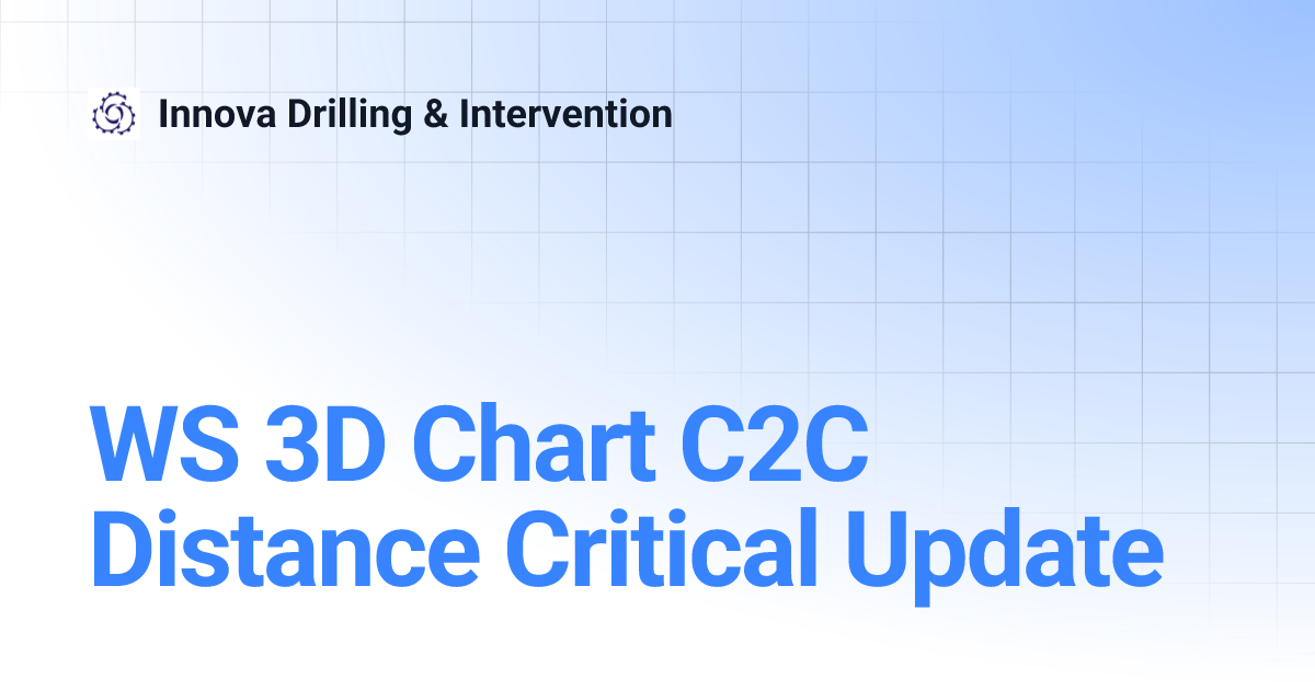 WS 3D Chart C2C Distance Critical Update | Innova Drilling & Intervention